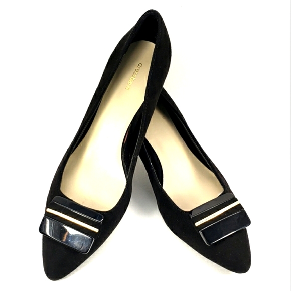 Dress Barn | Shoes | Dress Barn New Nori Black Vegan Suede Pointy Toe ...